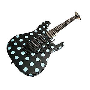 Kramer Nightswan Floyd Rose, Black with Blue Polka Dots