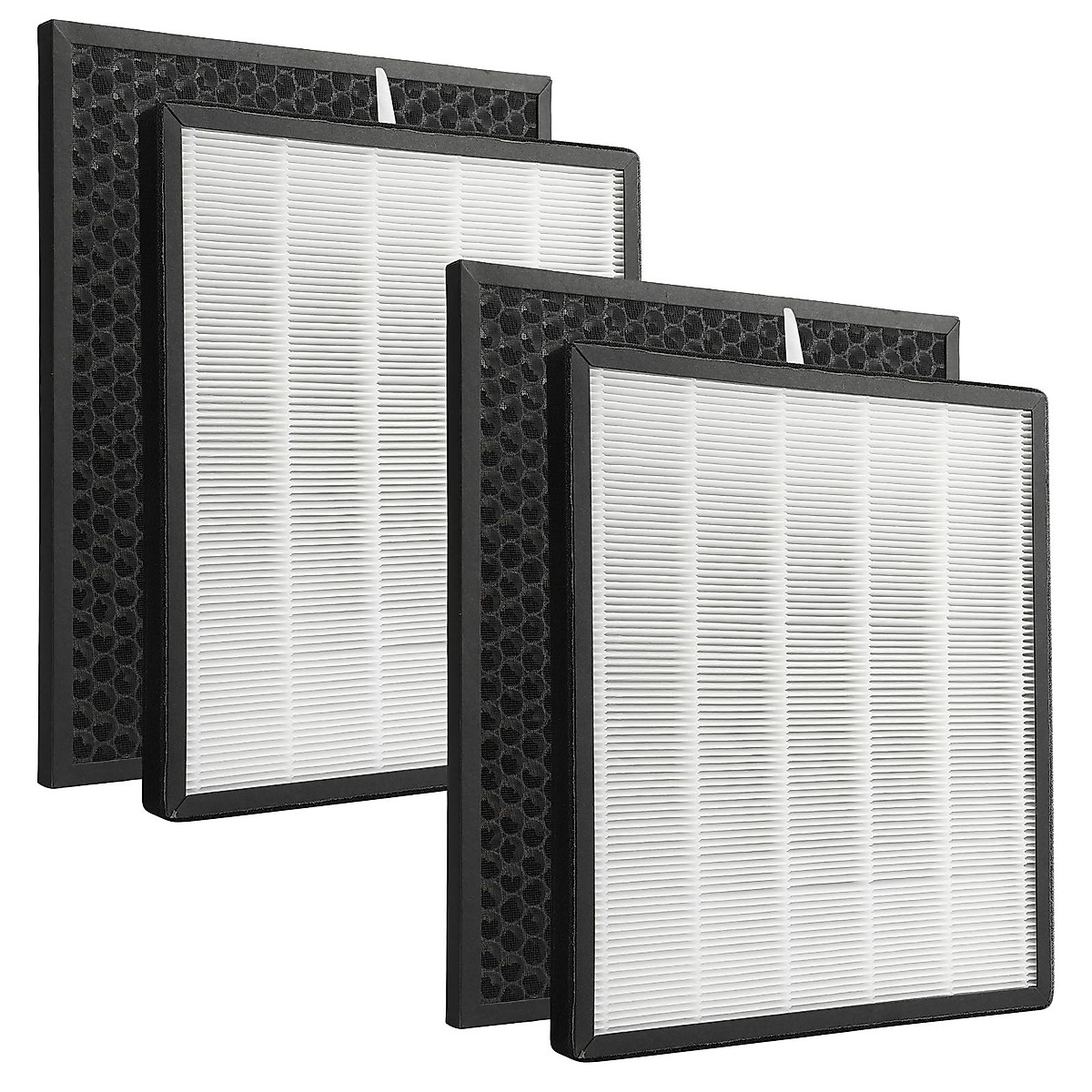 Gazeer True HEPA Filter Replacement Compatible with Levoit LV-PUR131 LV-PUR131-RF HEPA & Activated Carbon Filters, 2 Sets