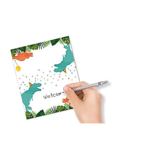 Table Place Card, Dinosaur Themed Tent Style Cards, Pack of 25 Half-Fold Reception Place Card, Green Blue Dino Food Labels, Perfect for Baby Shower, Dinosaur Birthday Party C07