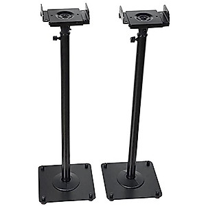 VideoSecu 2 Heavy Duty PA DJ Club Adjustable Height Satellite Speaker Stand Mount - Extends 26.5" to 47" (Compatible with Bose, Harmon Kardon, JBL, KEF, Klipsch, Sony, Yamaha, Pioneer and Others) 1B7
