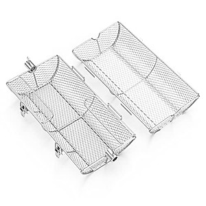 only fire Universal Stainless Steel Rotisserie Grill French Fries Basket Fits for Any Gas Grill