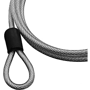 WANLIAN Safety Steel Cable, Double-Loop Braided Steel Flexible Lock Cable, toroidal Bicycle Security Cable, Vinyl-Coated Braided Steel, 200 cm Long for U-Locks, Padlocks&disc Locks, Silver