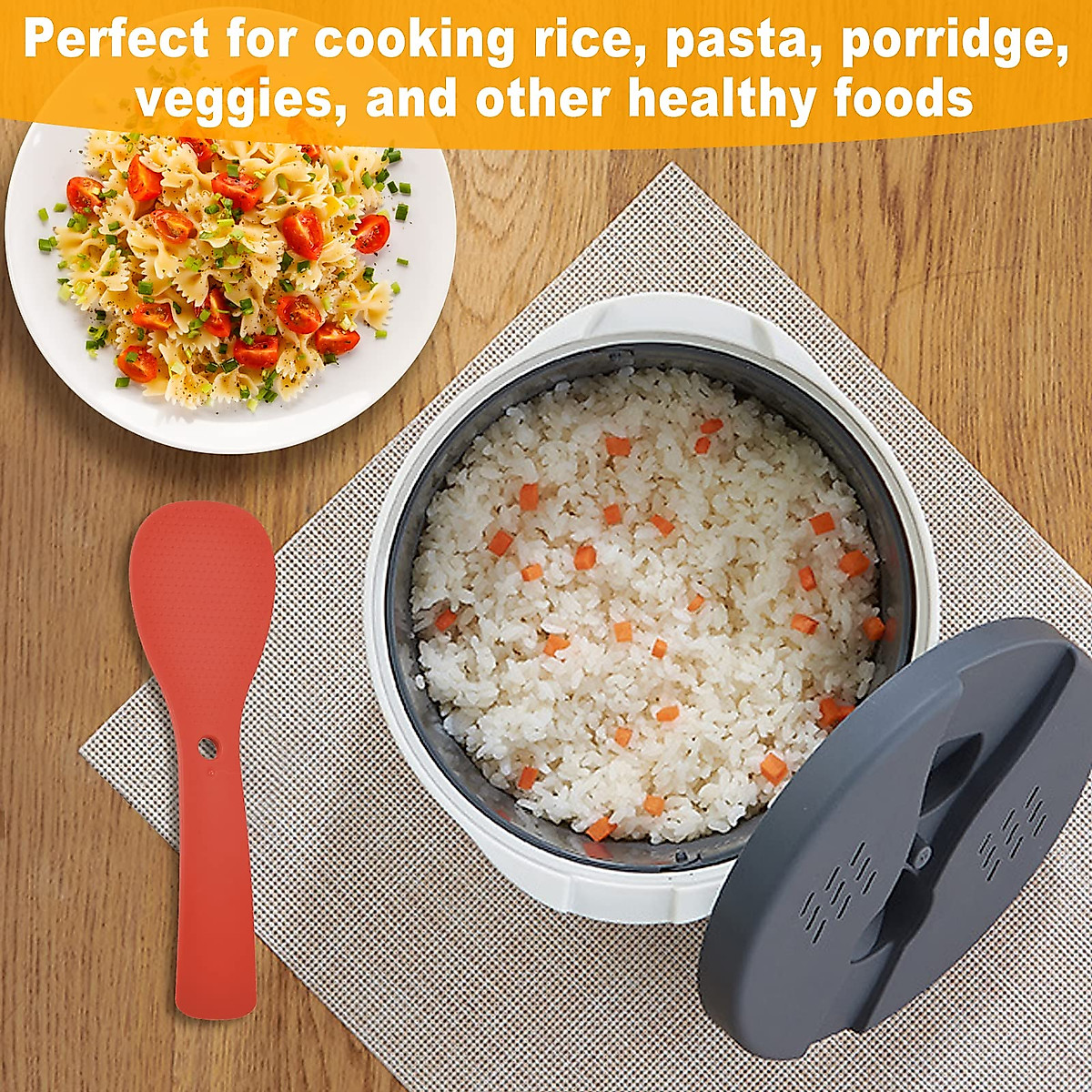 Microwave Rice Cooker Set,Microwave Rice Cooker Steamer, Food Grade PP Microwave Rice Steamer Cooker, Microwave Rice Maker, Easy To Use (orange), rice cooker small microwave microwavable bowls st