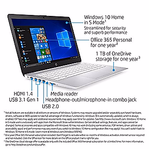 HP Stream 14-inch HD Touchscreen Laptop, Intel Celeron N4000, 4 GB RAM, 64 GB eMMC, Windows 10 Home in S Mode With Office 365 Personal For 1 Year (14-cb193nr, Diamond White)