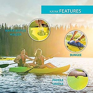 Lifetime 91071 Manta 100 Tandem Kayak, Paddles Included, Yellow/Lime, 10-Foot