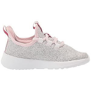 adidas Cloud Foam-Pure Running Shoe, White/White/Clear Pink, 4.5 US Unisex Big Kid