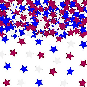 Star Confetti Glitter Stars-Table Confetti Metallic Foil Star Sequins for Wedding Birthday Festival Party Decoration Silver Red Blue 30G 12MM (Red Silver Blue Star)