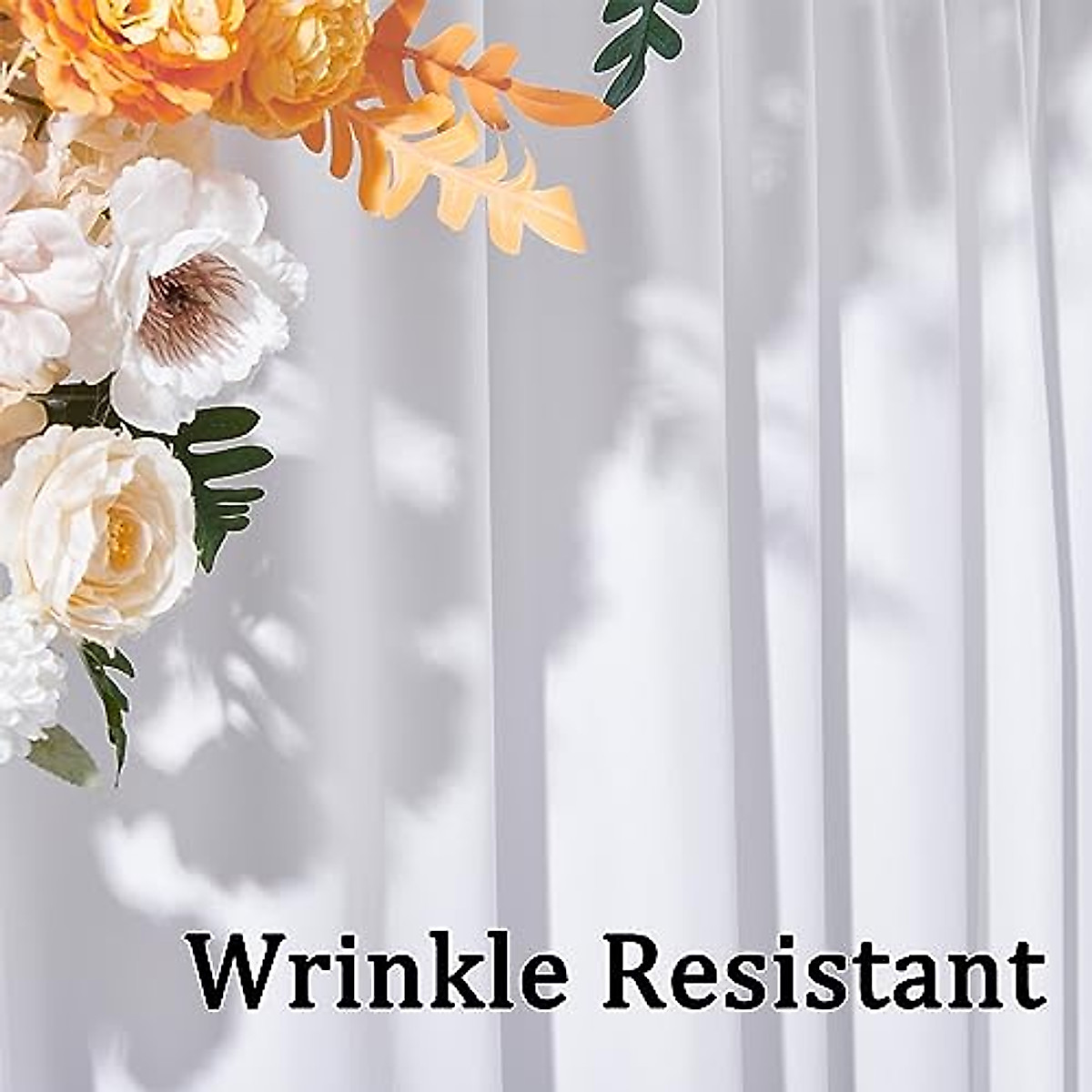 10ft x 10ft White Backdrop Curtain Panels for Parties, Wrinkle Resistant Polyester Wedding Backdrop Drapes for Party Birthday Backdrop Photography Home Decorations