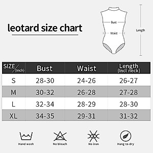 BAKPH Women's Turtleneck Dance Ballet Leotard With Durable Lace,Water-drop Hollow Back(W7030-06-S)