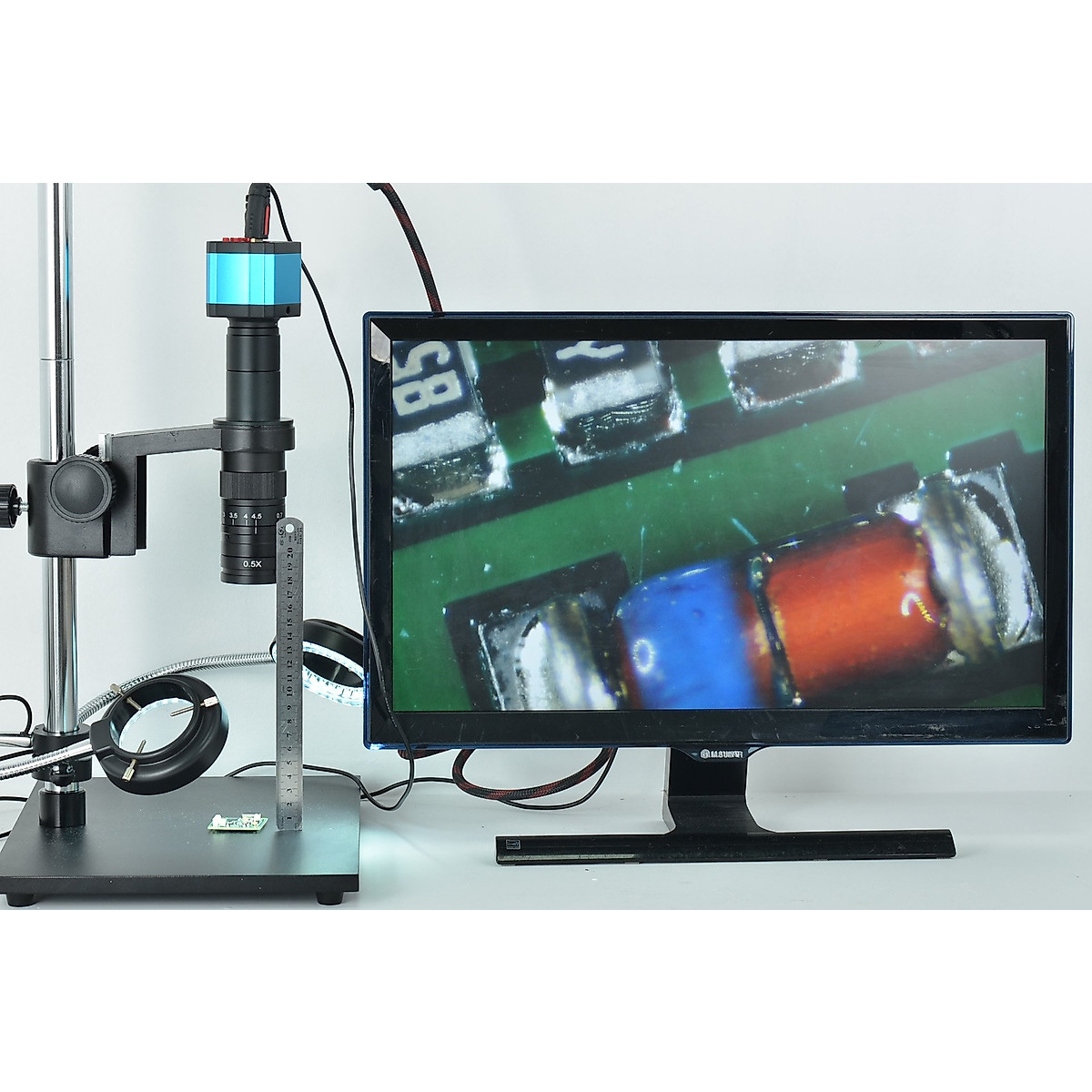 0.5X Stereo Microscope Auxiliary Barlow Lens Big Attachment Objective Lens