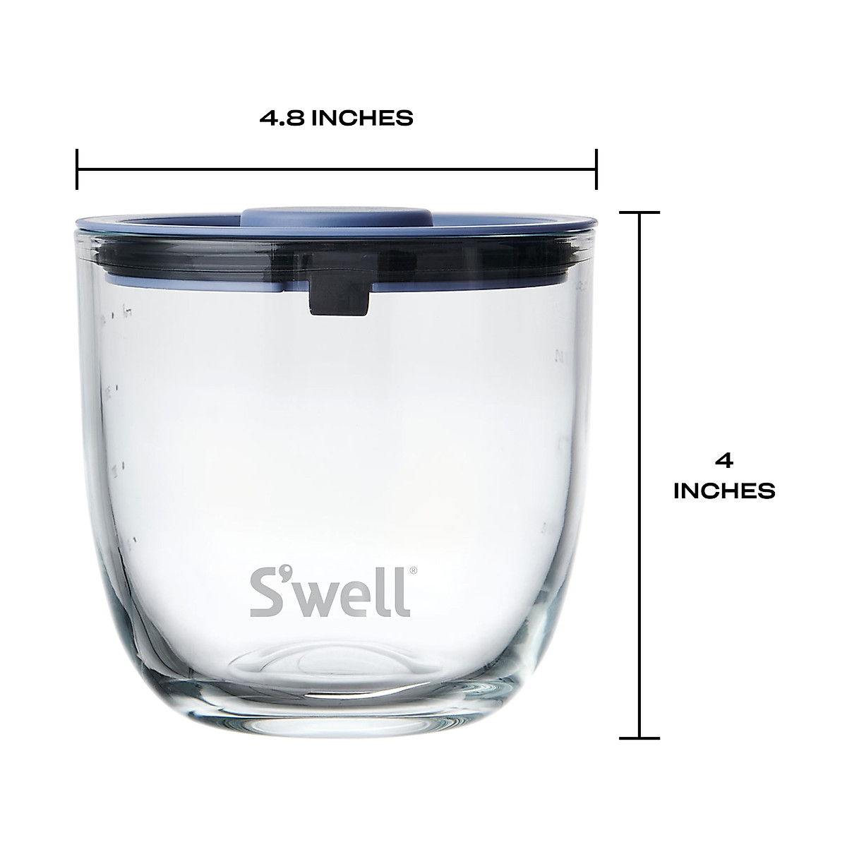 S'well 16oz Glass Prep Bowl Set of 4 For Easy Meal Prep, Coastal Blues, Made From Durable Tempered Glass
