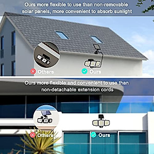 CEOTIS Solar Outdoor Lights, 243 LED 3500LM Motion Sensor Solar Lights, IP65 Waterproof 3 Heads Security Flood Lights, Separate Solar Panel Remote Control 3 Modes Wall Lights (9PACK)