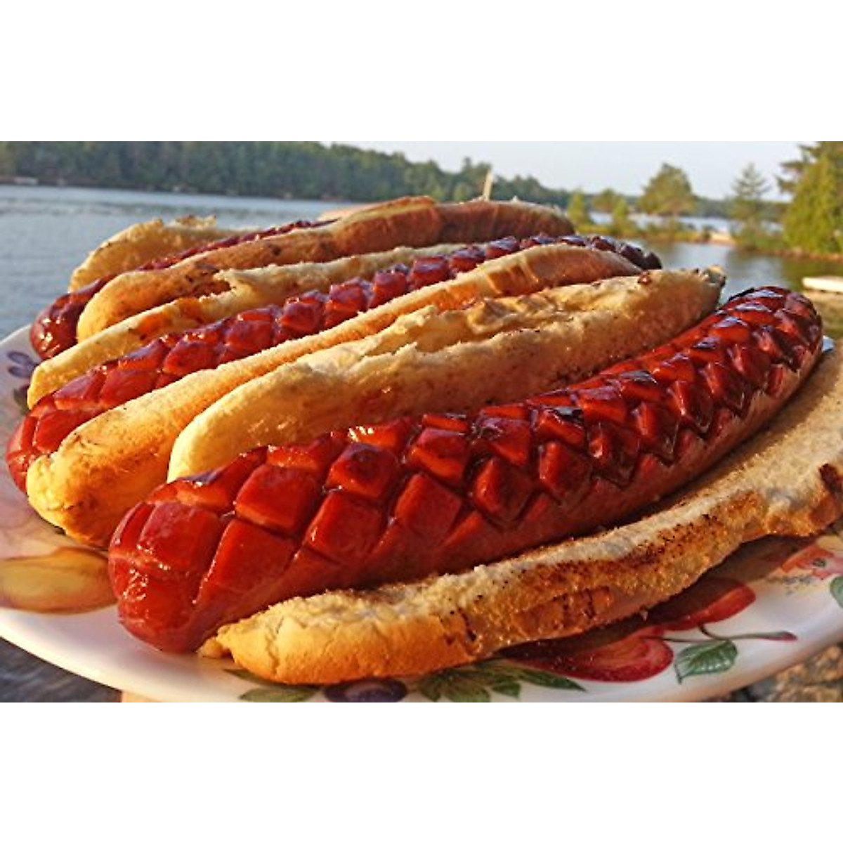 SLOTDOG - Hot Dog Slicing Tool - Stainless Steel Cutter Blades for Kitchen, Grilling, Tailgating, Camping and Backyard Outdoor BBQ - 10 inch - Red