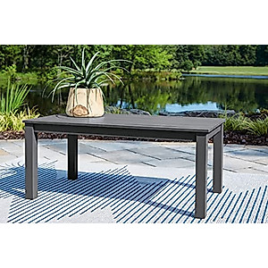 Signature Design by Ashley Fynnegan Outdoor Loveseat with Table, Gray