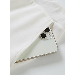 JMIERR Mens Track Suits 2 Piece Set Airport Outfits Long Sleeve Hoodie Sweatshirt & Joggers Shorts Fall Tracksuit Sweatsuits Airport Sets with Pockets,X-Large,1White