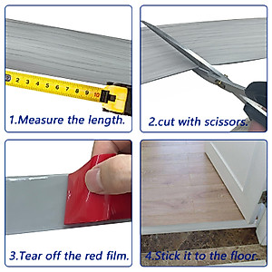 6.56 Ft Vinyl-Floor-Transition-Strip-Self-Adhesive 2 in Width - Guokller Rubber Transition Strips for Laminate Flooring/Repairing Floor Gaps and Doorway