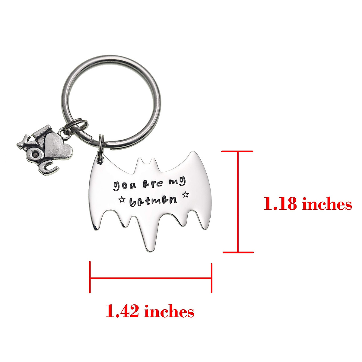 Melix Home Boyfriend Gifts Cute Keychain You Are My Batman Superhero Gift for Husband (You Are My Batman)