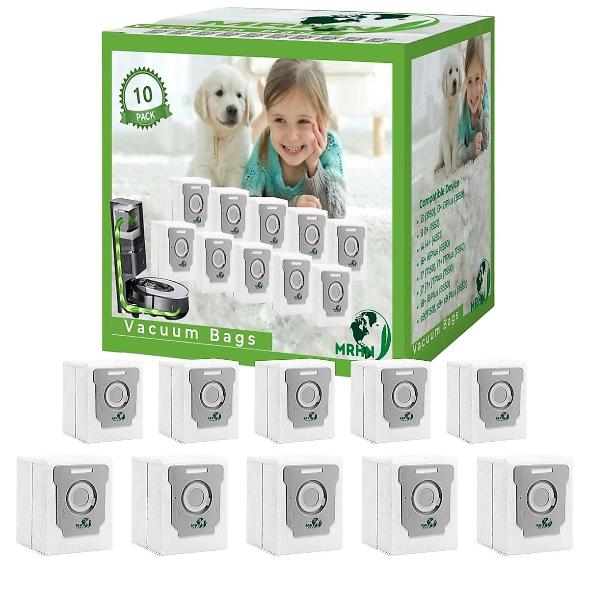 MRHN Vacuum Bags for iRobot Roomba Bags - 10 Pack for iRobot Vacuum Bags i & s & j Series, Roomba Bag Replacement Parts for iRobot Vacuum Bags