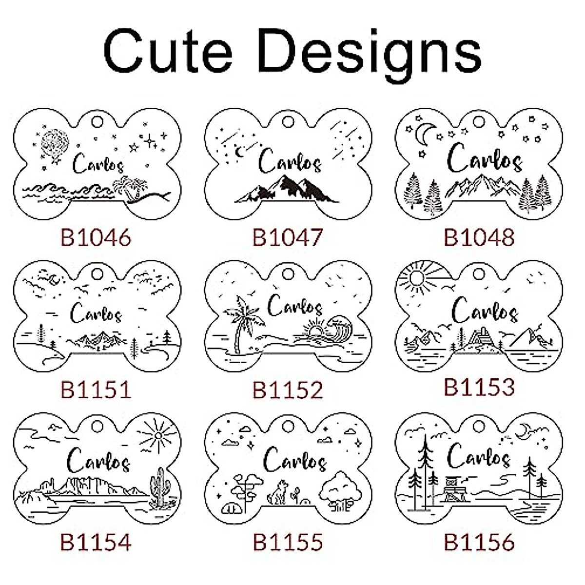 Atdesk Stainless Steel Pet ID Tag, Custom Dog Tag for Pets Engraved Name, Address & Phone Number, Personalized Dog Tags and Cat Tags, Dog ID Tag for Dogs, Dog Bone Tag(S Multi)