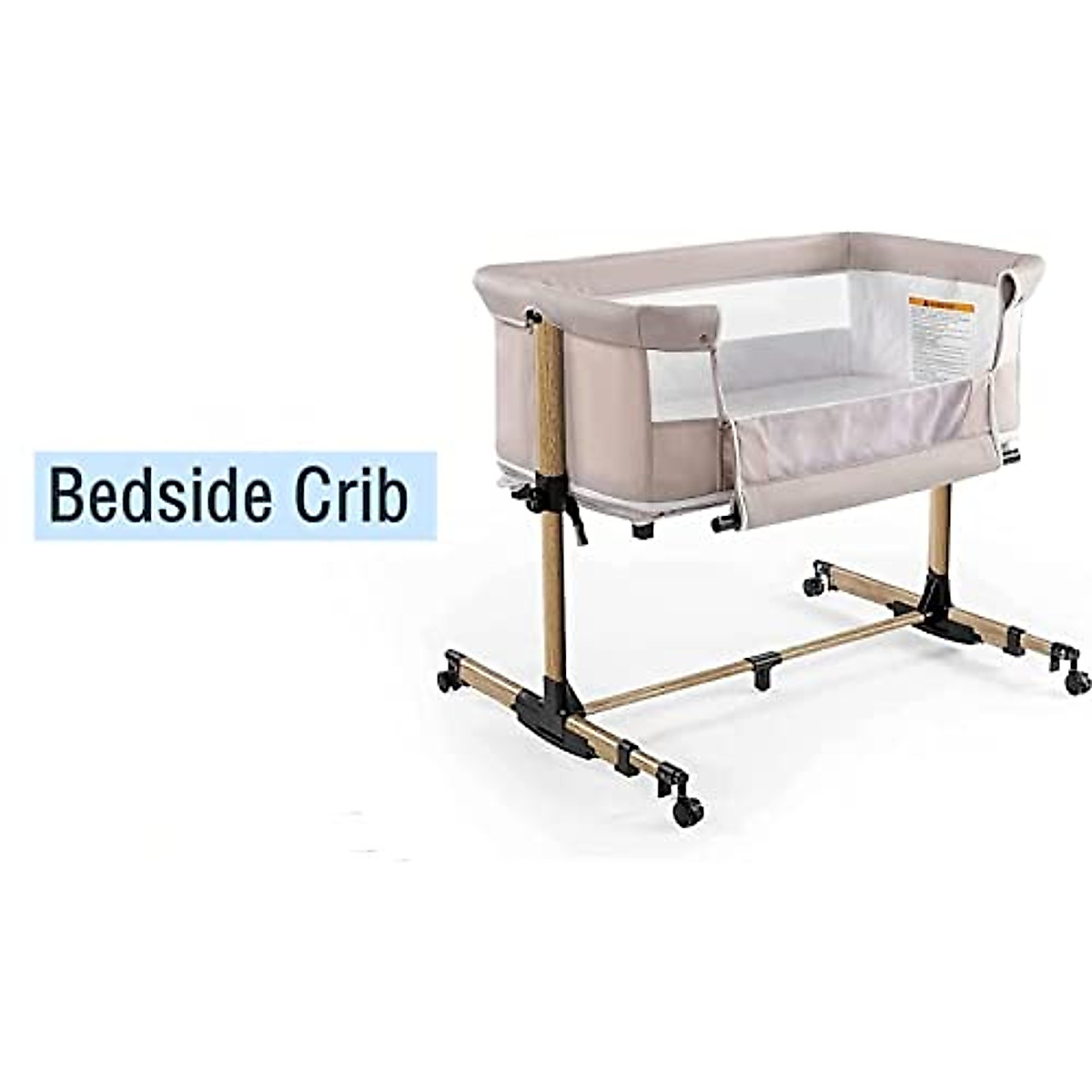 nordmiex Baby Crib,Baby bassinets Crib for Newborn,Adjustable Baby Bed for Infant/Baby,Beige