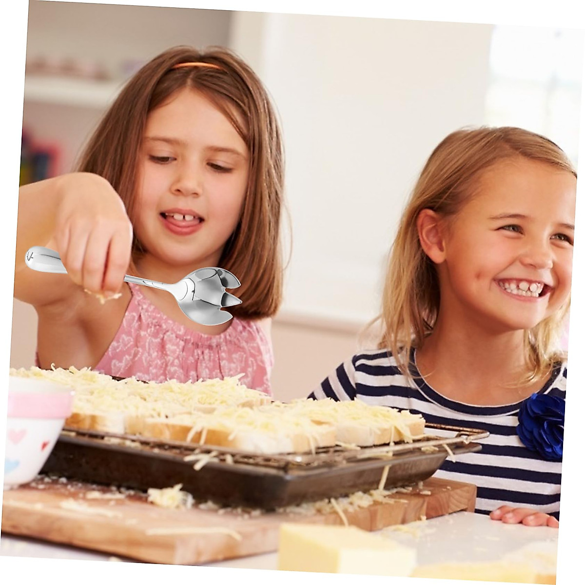 HOMSFOU Salad Spoons 2pcs s Serving Forks Appetizer Fork Salad Spoon Serving Spoon Salad Serving Utensils Korean Spoon Stainless Steel Fork Spoon Salad Fork European Style Ice Cream Child