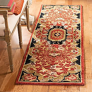 SAFAVIEH Classic Collection 2' x 3' Burgundy / Black CL304B Handmade Traditional Oriental Premium Wool Accent Rug