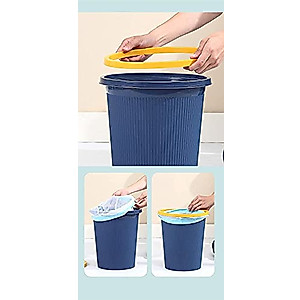 Garbage Container Trash Can Garbage Bin Bedroom Bin Rubbish Basket for Home Office Kitchen Bath Garbage Can/Blue/s (Color : Blue, Size : Small)