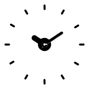 La Crosse Technology 404-3261-INT Adjustable Floating Dial Black Wall Clock