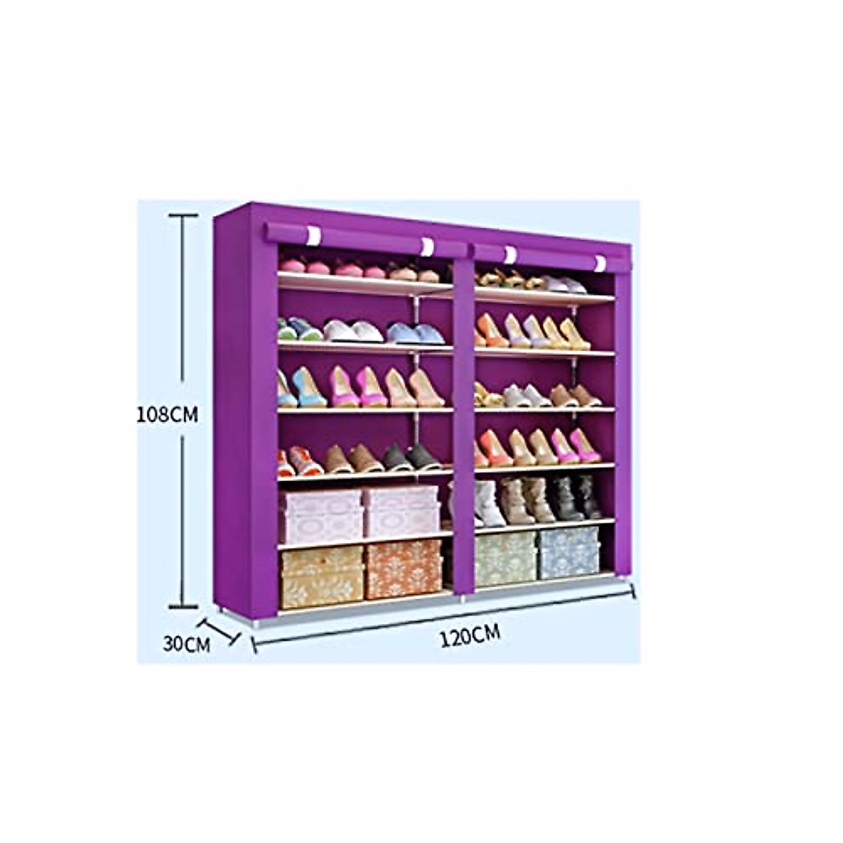 Home Rental House Entrance Double Door Large Capacity Double Row 6 Layer Combination Shoe Cabinet (Color : C, Size : 108 * 32 * 120CM)