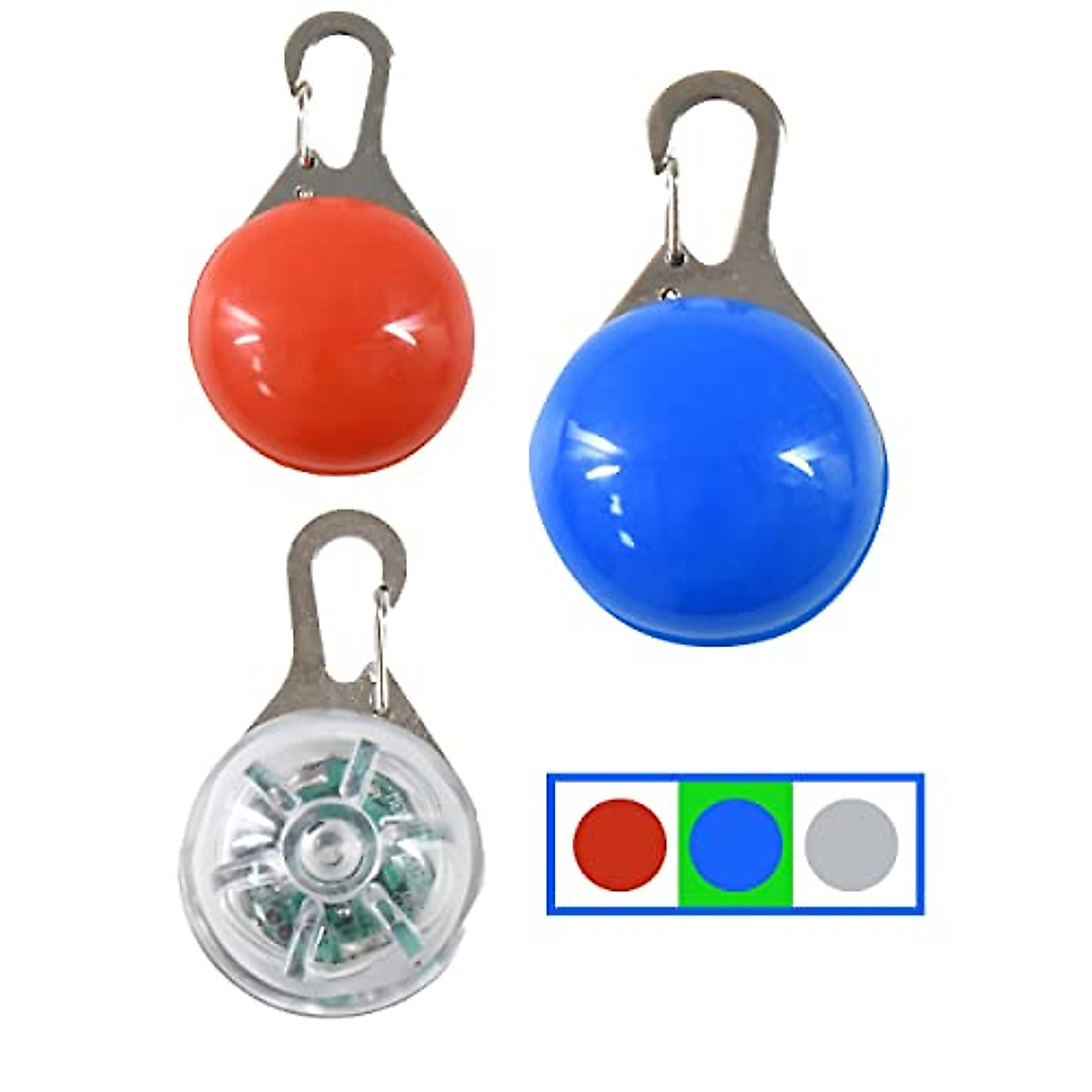 JayJos clip-on pet safety light, LED glow in the dark lights for your pet, weather resistant safety flashing lights for dogs, cats ,night walking, campers and bicycling Gifts For Pets, Keychain Light Blue