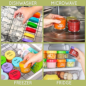 Bundle - 2 Items: WeeSprout 4 oz Glass Baby Food Jars and Small Baby Food Freezer Tray