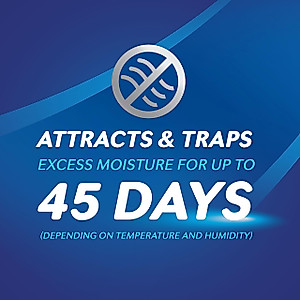 DampRid Disposable Moisture Absorber with Activated Charcoal, 18 oz., 3 Pack, Fragrance Free, Moisture Absorber & Odor Remover, Lasts Up To 60 Days, No Electricity Required