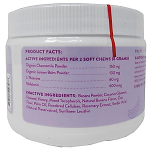 Bocce's Bakery Calming Soft Chews Health Supplement for Dogs with Chamomile, Lemon Balm, L-Theanine & Melatonin (60 Count) - Plus Rope Toy and Fun Animal Facts Booklet Bundle