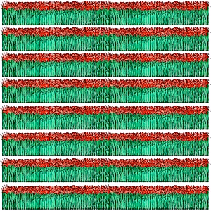 20 Pieces Parade Float Decorations with Foil Fringe Garland Set of 8 and Metallic Twist Garland Set of 12 Shiny Metallic Tassel Banner Ideal for Christmas Floats Party Wall Hanging Decorations