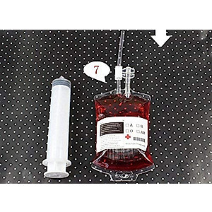 Blood Bag for Drinks â€“ 12 Pieces IV Blood Bags/Container 15 Fl Oz /450ml for Halloween Zombie Party Favors, Nurse Decorations, Gag Gift