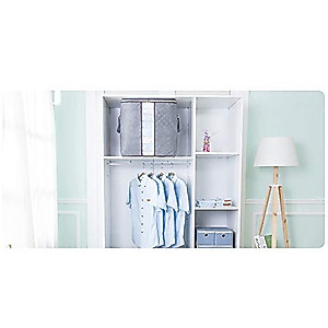 Fitwayhi Clothes Storage Bags Organizers with Window, Large Capacity for Blankets, Closets, Bedrooms (Set of 3, Gray)
