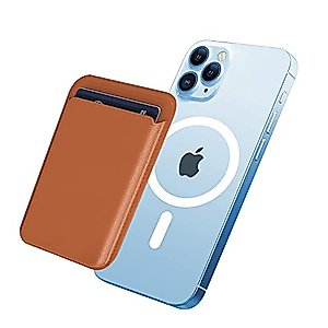 Magnetic Card Wallet Holder with MagSafe for iPhone 14 Pro Max/14 Plus/14 Pro/14, for iPhone 13 Pro Max/13 Pro/13/13 Mini, for iPhone 12/12 Pro/12 Max/12 Mini,GoldenBrown