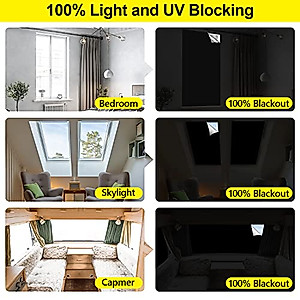 FADOTY 100% Blackout Curtains for Bedroom 118" x 57" Portable Blackout Shades No Drill Travel Blackout Blinds Sunblock Window Cover Black Out Curtains for Nursery Dorm Room Windows