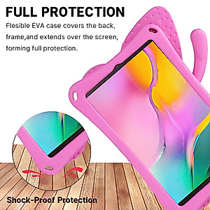 Simicoo Samsung Galaxy Tab A 8.4 Kids case Cute Butterfly Case with Stand for Kids Light Weight EVA Rugged Shockproof Heavy Duty Kids Friendly Full Cover for Samsung Tab A 8.4 2021 2020 (Rose)