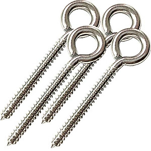 AIVOOF Swing Hooks, 4Pack M8 Heavy Duty Large Swing Hooks Hammock Hanging Kit Eye Screws 1200LB Capacity Swing Hardware for Yoga Hammock Swing Chair Indoor Outdoor