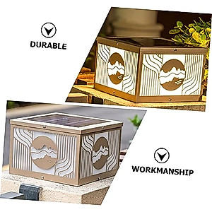 DOITOOL 1pc Post lamp Light for Outside Patio Fence Post Lights Fence Solar Lights Outdoor Fence Deck Cap Light Outdoor Column Lights Outdoor Pillar Light Outdoor lamp Lighting