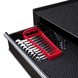 EFFICERE 10-Piece Premium Combination Wrench Set, Chrome Vanadium Steel, Long Pattern Design | Includes Metric Sizes 6, 8, 10, 11, 12, 13, 14, 15, 17, 19mm with Storage Rack Organizer
