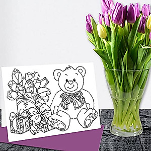 Art Eclect Adult Coloring Greeting Cards for Birthday, Anniversary and Every Occasion (10 Cards With 10 Different Unique Designs and 10 Colored Envelopes Included, Set A/Rainbow)