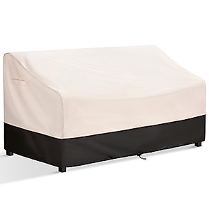 BOLTLINK Patio Furniture Covers Waterproof, Heavy Duty 3-Seater Outdoor Sofa Cover Fits up to 85W x 37D x 35H inches, White & Black