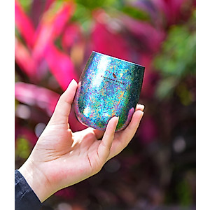 Boundless Voyage Colorful Titanium Double-layer Cup Anti-scalding Camping Picnic Water Cup Mug for Tea Wine Beer Fruit Juice Ti3084D(Blue)