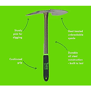 Yard Butler Terra Planter All Steel 15” Planting Trenching Digging Garden Hand Tool Dual Action Mini Spade And Pick – TT-2P