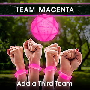 3-Team Expansion for Glow-in-The-Dark Capture The Flag Redux | Adds 4 Players & 1 Extra Team | Glow in The Dark Games | Light Up Kids Games Set | Outdoor Gifts for Girls 8-12+ | Go Team Magenta!