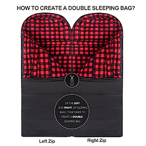 HiZYNICE Sleeping Bags for Adults Cold Weather Zero Degree Extra Large Sleeping Bag Adult Big and Tall Winter Camping XXL,Black Right Zip,90" x 39"