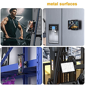 XWXELEC Magnetic Tablet Wall Mount for Metal Surface, Super Power Magnet ipad Holder 360° Rotation fit 4.5"-12.9" Phone and Tablets Great for Cabinet/Fridges/Metal Rack/Whiteboard/Gym Equipment