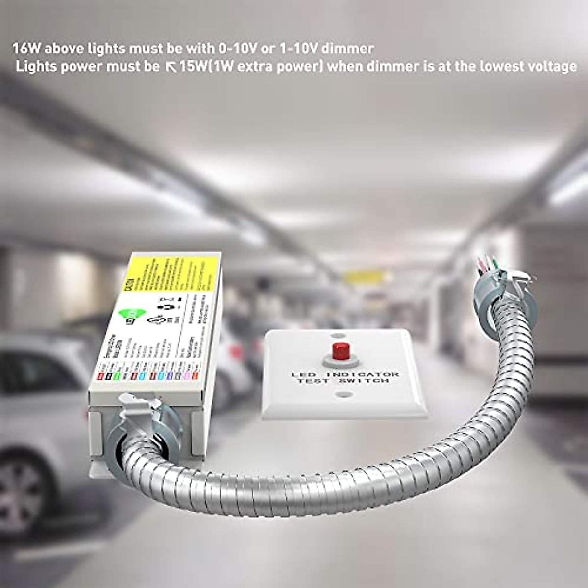OSTEK 20W LED Light Emergency Backup Battery 150-200VDC, Rechargeable LED Emergency Driver for Dimmable 10-120W LED Lights with External Driver, Emergency Time 90 Min UL Listed.